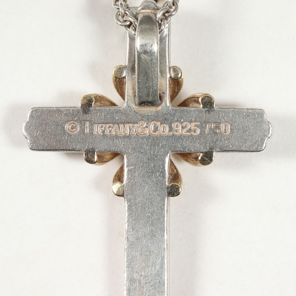 Tiffany & Co. | Jewelry | Tiffany Signature Cross Necklace Silver Gold ...